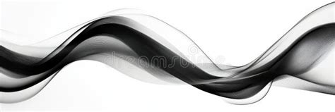 Flowing Black And White Waves Create A Smooth Minimalist Design With