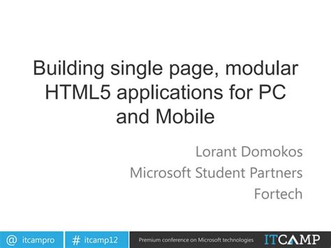 building single page modular html5 applications for pc and mobile ppt
