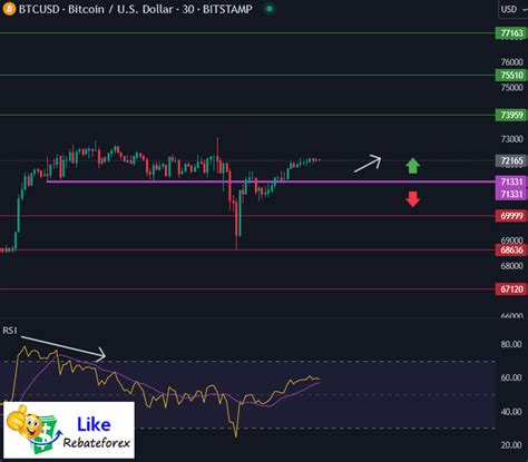 Bitcoin Technical Analysis Btcusd 13 March 2024 Likerebateforex