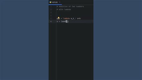 Lambda Function Addition Of Two Numbers Shorts Python Coding Youtube