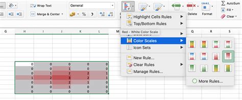 iwork heatmap in numbers colouring cells by their numeric value