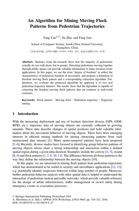 pdf an algorithm for mining moving flock patterns from pedestrian