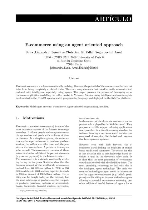 pdf e commerce using an agent oriented approach