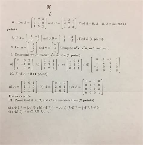 solved 1 2 0 t 1 2 1 6 let a 3 1 0 and b 4 2 1 find a b
