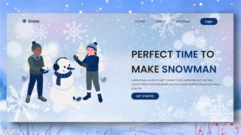 Animated Snow Landing Page Ui Design Using Html And Css Scss Youtube