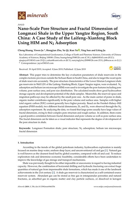Pdf Nano Scale Pore Structure And Fractal Dimension Of Longmaxi Shale