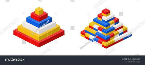 Set Color Pyramids Isometry Vector Stock Vector Royalty Free 2432280687 Shutterstock