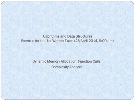Ppt Dynamic Memory Allocation Function Calls Complexity Analysis