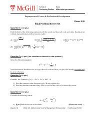 CMSC Final Practic Problems W Pdf Department Of Career Professional Development