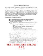 Annotated Bibliography Assignment Demonstrating Research And Course Hero