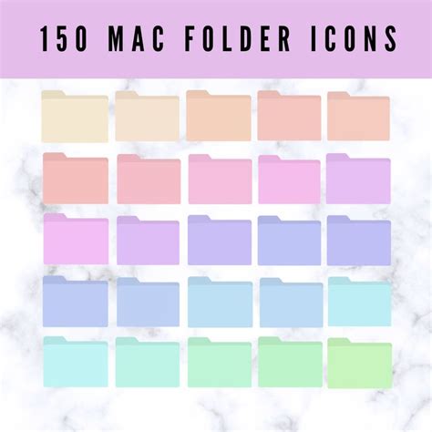 Mac Folder Icons Pastel Desktop Folder Icons MacBook Desktop Folder Icon Bundle Desktop Folder