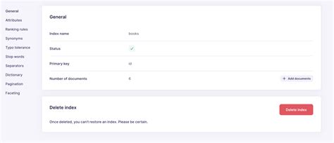 configuring index settings — meilisearch documentation