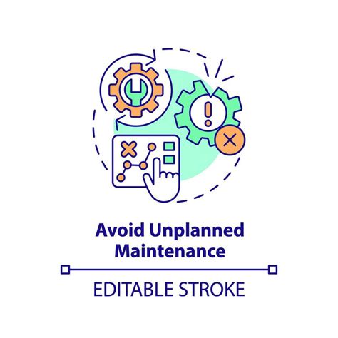 2d Editable Multicolor Icon Avoid Unplanned Maintenance Concept Simple Isolated Vector