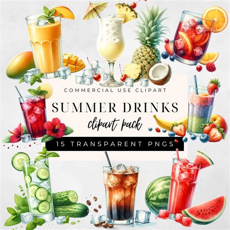 Summer Drinks Clipart Summer Cocktail Lemonade Png Cocktails Clipart