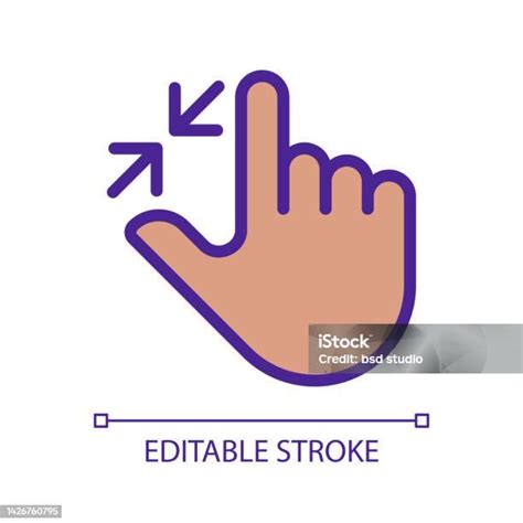 터치 제스처 픽셀 완벽한 Rgb 색상 아이콘 축소 가리키기에 대한 스톡 벡터 아트 및 기타 이미지 가리키기 가볍게 두드리기 감소 Istock