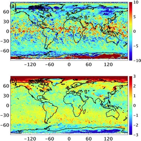 Cloud Fraction A And Cloud Optical Depth B Differences Between