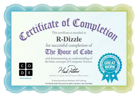 Certificate For R Dizzle Computer Science Learn Computer Science Coding
