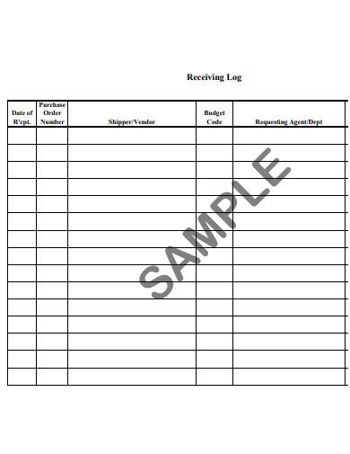 Free 10 Receiving Log Samples In Pdf