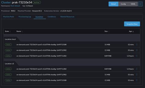 Display Location For RKE K S Provisioned Etcd Snapshots Issue Rancher Dashboard GitHub