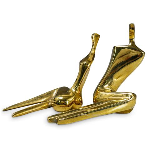 At Auction Itzik Benshalom Itzik Benshalom Israeli 1945 2018 Seated Couple Gilt Bronzes