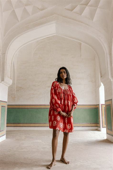 Ria Mini Dress ~ Ruby Red Daughters Of India Ria Mini Dress ~ Ruby Red Daughters Of India