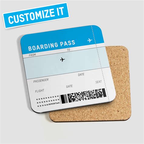 Custom Bording Pass Coaster