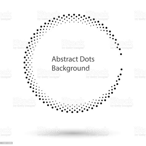 원 형태의 하프톤 점 둥근 로고 또는 아이콘입니다 벡터 점선 프레임을 디자인 요소로 0명에 대한 스톡 벡터 아트 및 기타 이미지