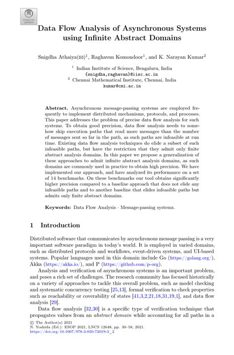 Pdf Data Flow Analysis Of Asynchronous Systems Using Infinite