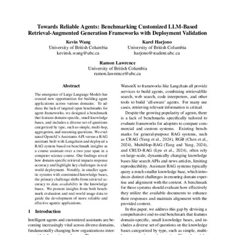 Towards Reliable Agents Benchmarking Customized Llm Based Retrieval Augmented Generation