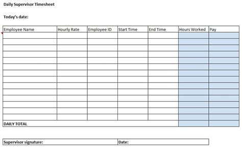 Timesheet Excel Template