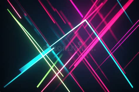 dynamic arrangement of glowing neon lines creating an abstract visual