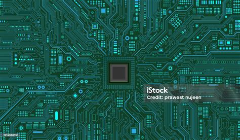 Cpu Chip On Motherboard Central Computer Processors Cpu Concept Quantum Computer Large Data