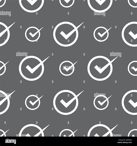 Check Mark Sign Icon Checkbox Button Seamless Pattern On A Gray Background Vector Stock