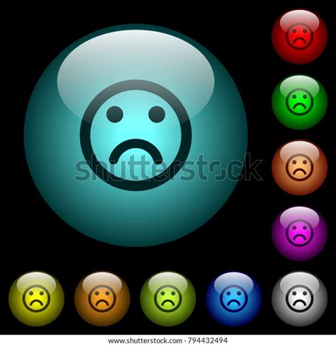 Sad Emoticon Icons Color Illuminated Spherical 库存矢量图（免版税）794432494 Shutterstock