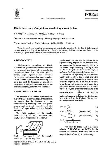 Pdf Kinetic Inductance Of Coupled Superconducting Microstrip Lines Dokumen Tips