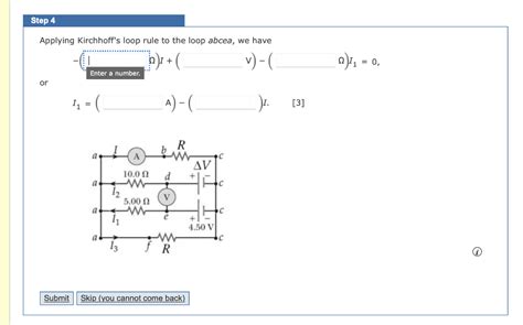 Solved Step Applying Kirchhoff S Loop Rule To The Loop Chegg