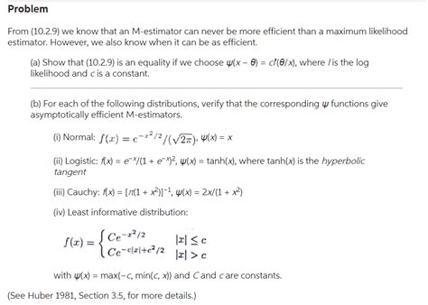 solved from 10 2 9 we know that an m estimator can never