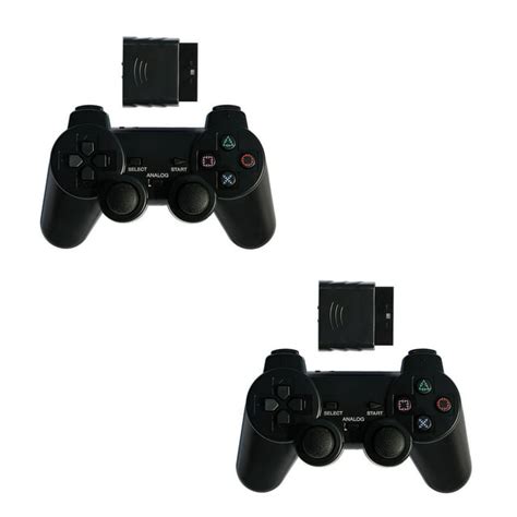 2 Pack Ps2 Wireless Controller 24g Game Pad Dual Vibration Analog