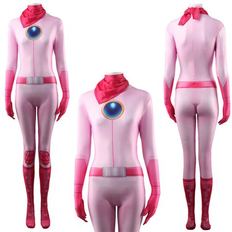 The Super Mario Bros Movie Princess Peach Biker Costume Bodysuit