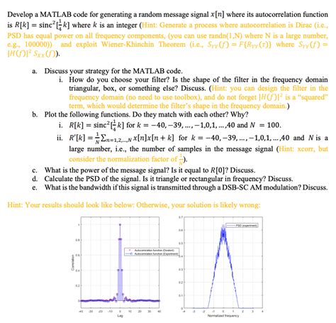 Solved Develop A MATLAB Code For Generating A Random Message Chegg Com