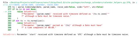 Start Received With Timezone Defined As Utc Although A Date Must Be