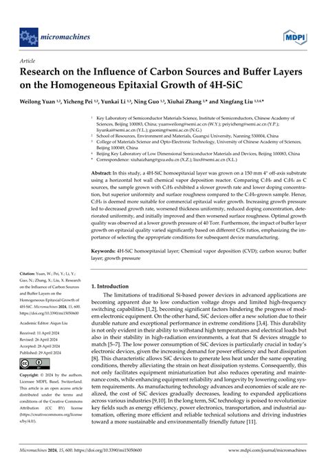 Pdf Research On The Influence Of Carbon Sources And Buffer Layers On