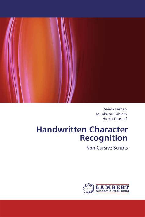 Handwritten Character Recognition 978 3 8454 0104 1 9783845401041