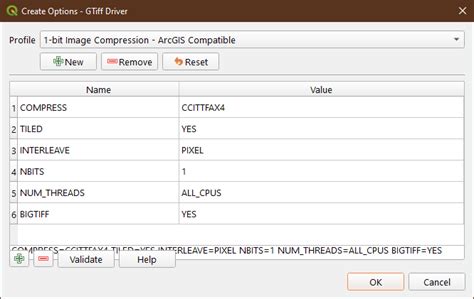 Single Most Recently Added Custom Gdal Create Options Profile Does Not Work In Processing