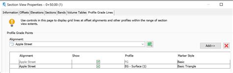 section view style grid at profile grade points autodesk community