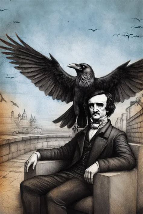 Edgar Allan Poe And Raven Dorijan Grej