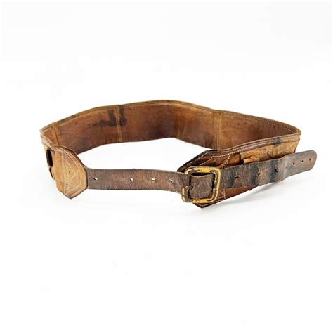 Retro 1970s Brown Leather Utility Style Belt Gem