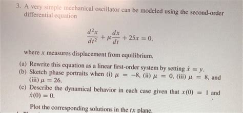 Solved A Very Simple Mechanical Oscillator Can Be Modeled Chegg