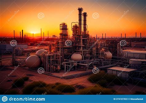 Oil Refinery Plant Gas Processing Plant Pipes Of Natural Gas Factory