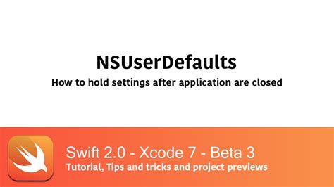Ios9 Swift 20 Tutorial Nsuserdefaults Youtube